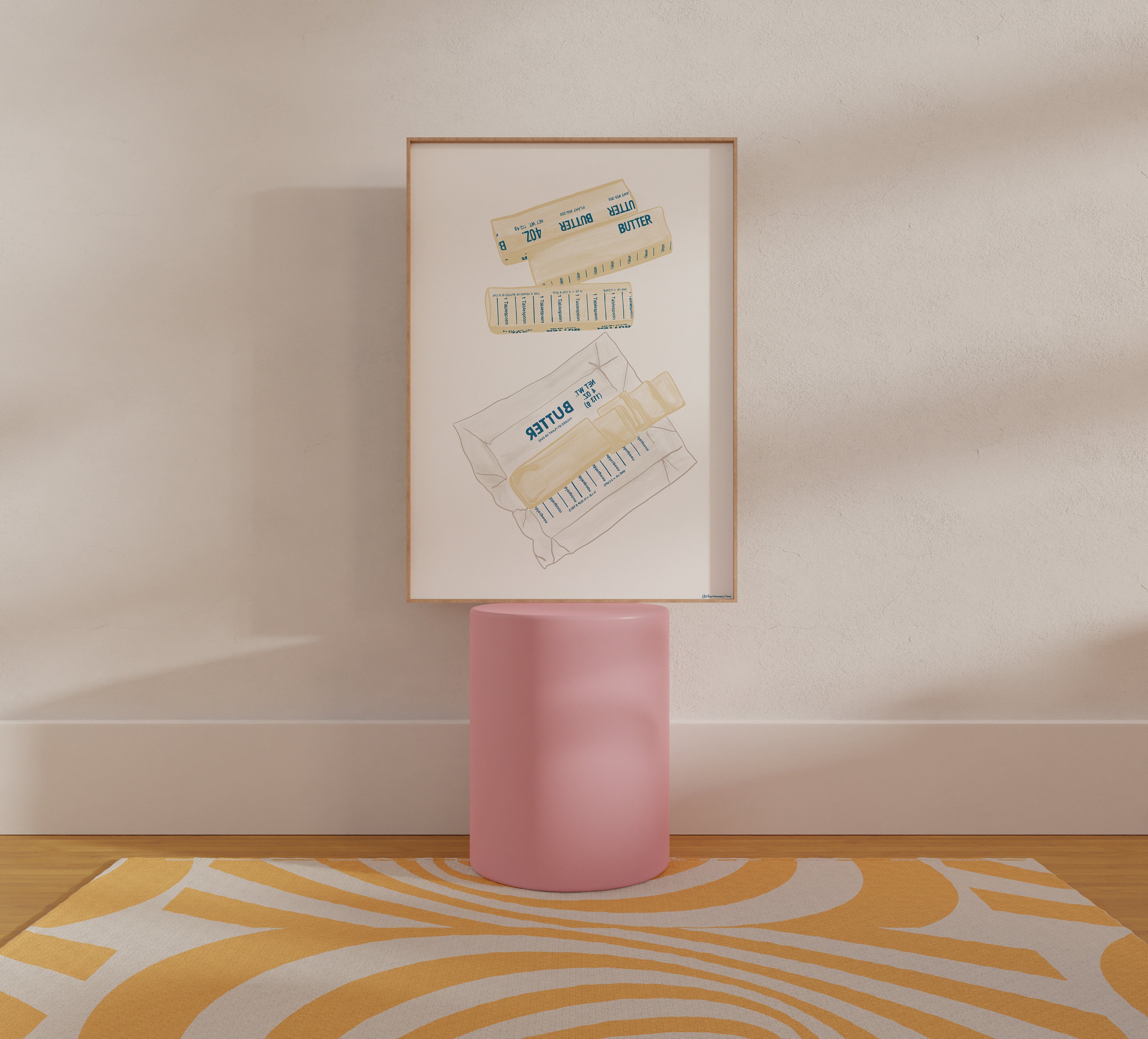 Butter Illustration Kitchen Decor Unique Art Print Food - Etsy