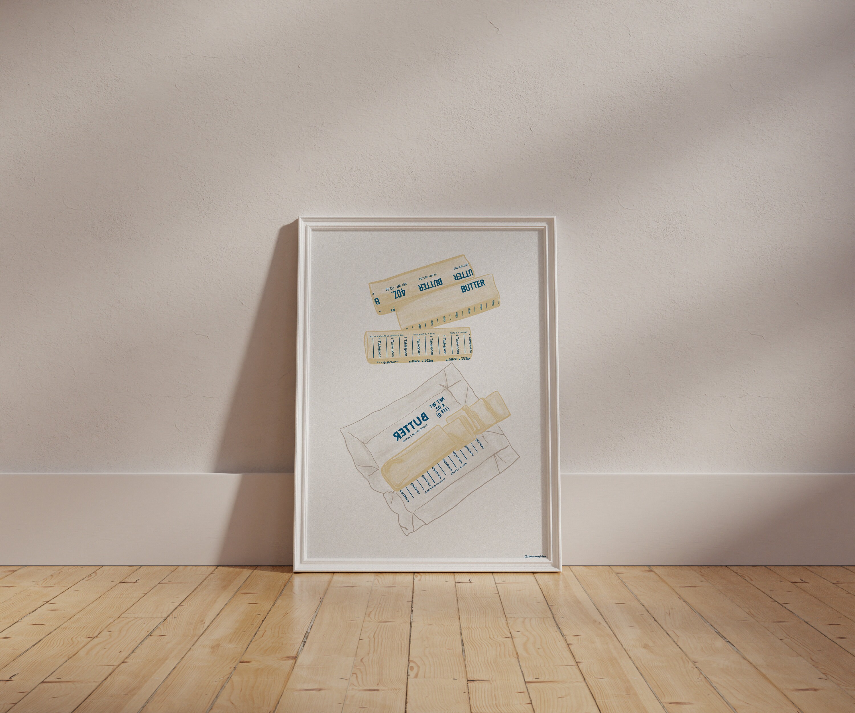 Butter Illustration Kitchen Decor Unique Art Print Food - Etsy
