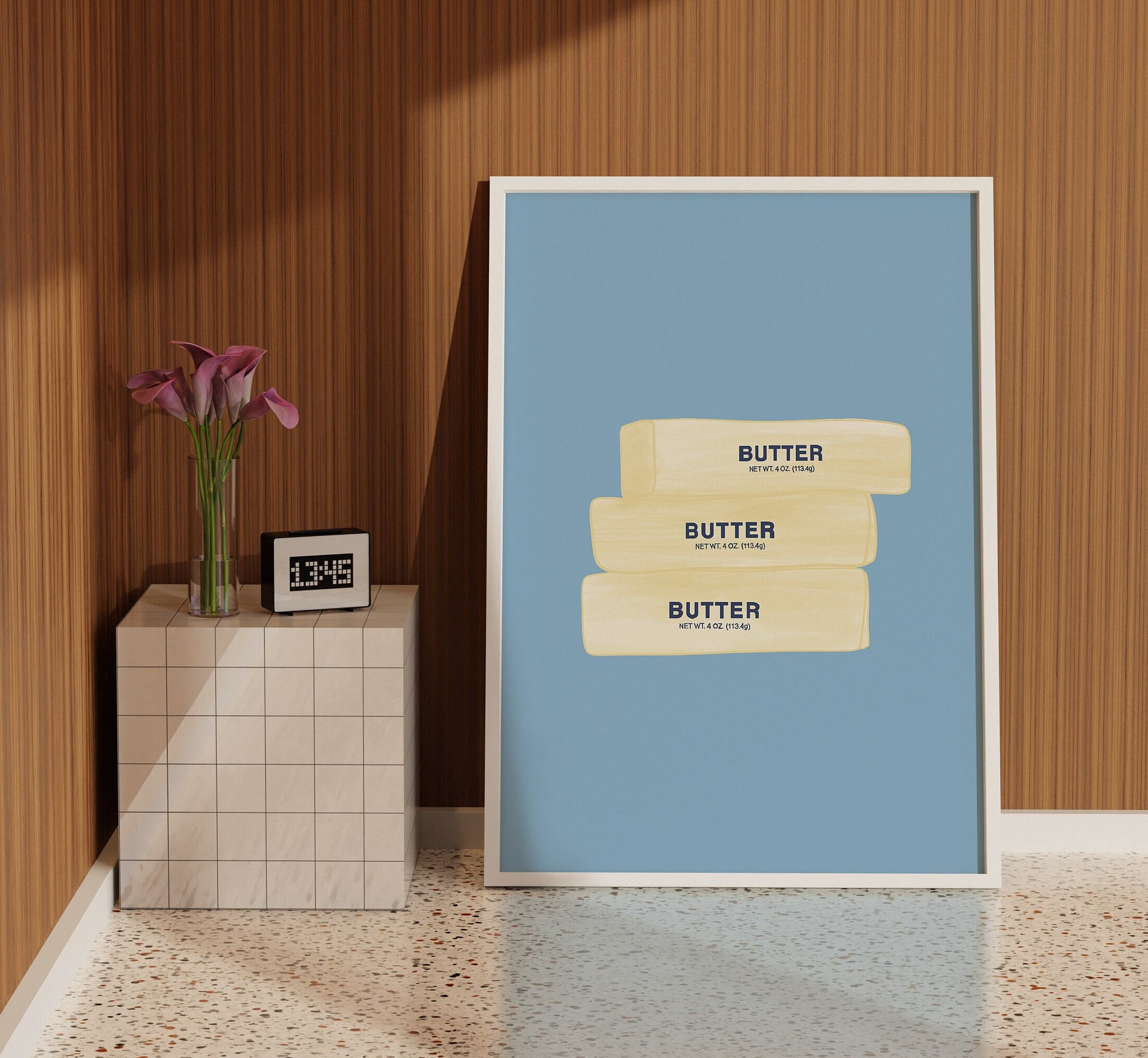 Whimsical Butter Art Print - Modern Kitchen Decor, Digital Food ...