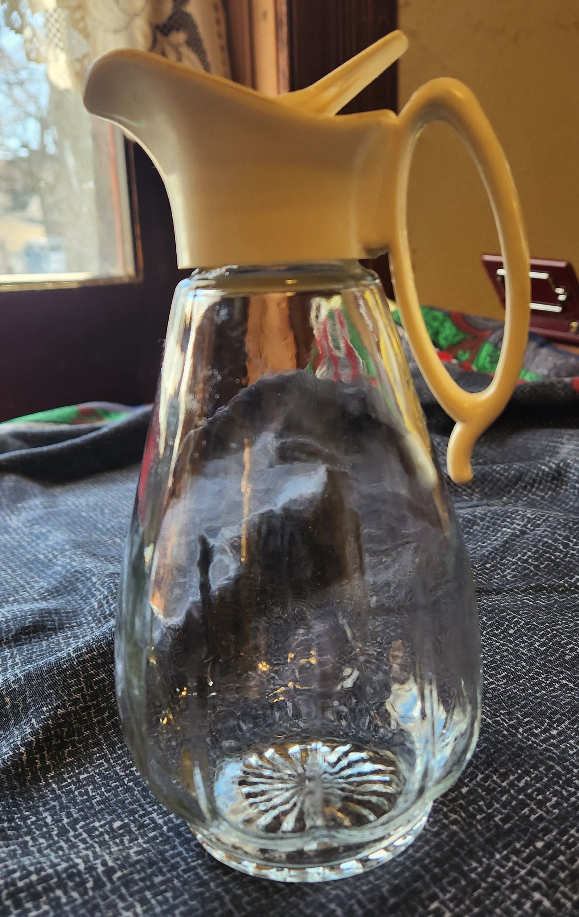 Vintage Glass Syrup Pitcher/dispenser - Etsy