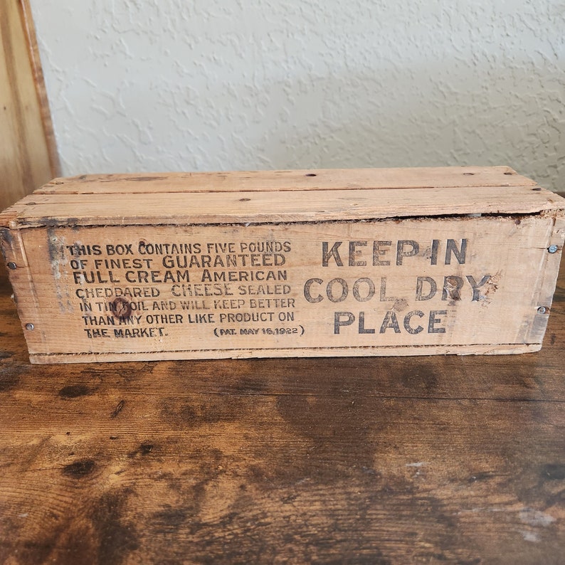 Blue Label Wooden Cheese Box - Etsy