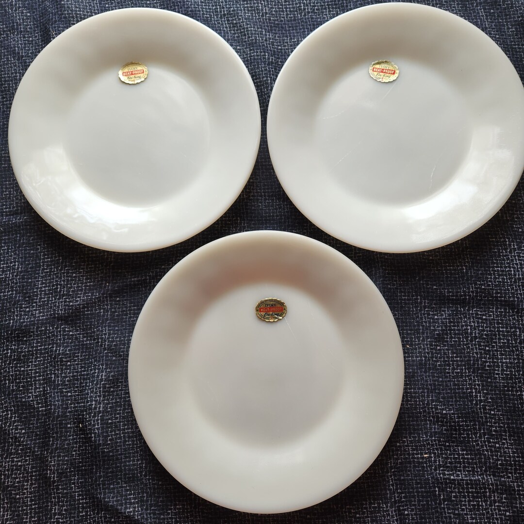 Fire King Ivory Dinner Plates W/original Stickers - Etsy