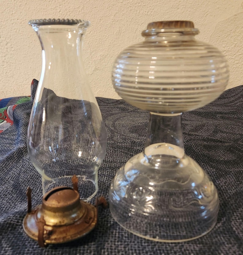 Antique EAPG Bee Hive Glass Oil Lamp Vine Pattern Base - Etsy