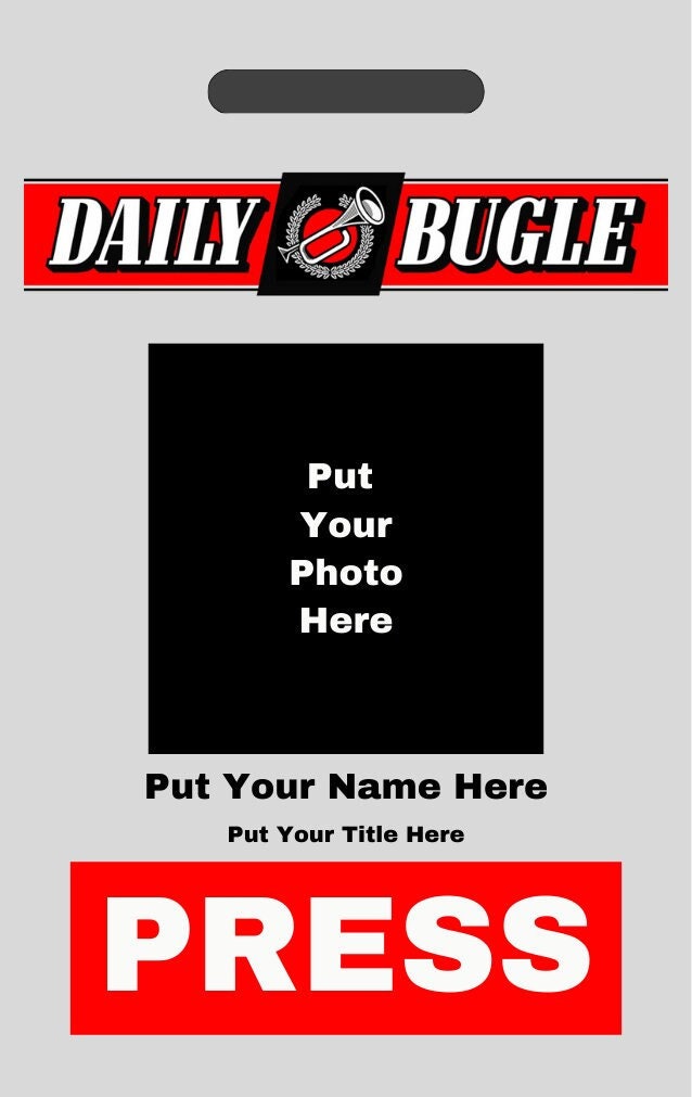 Custom Spider-man Daily Bugle Digital Press Pass Template - Etsy