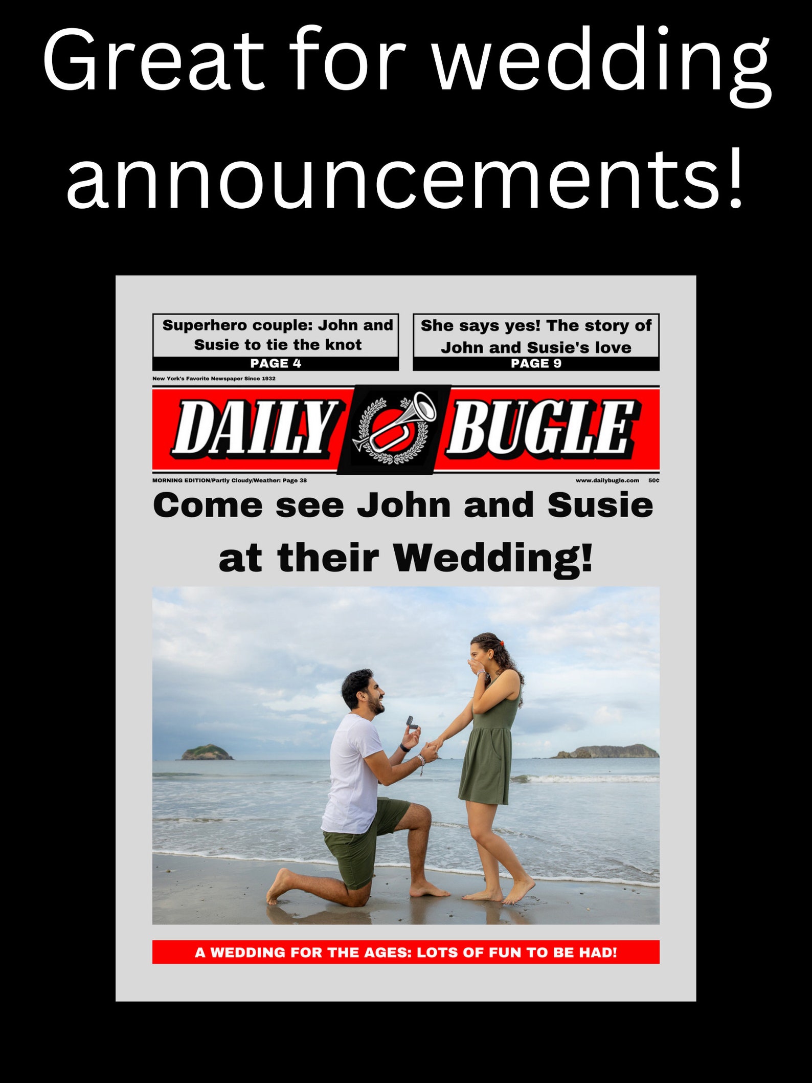Daily Bugle Custom Made Digital Newspaper, Finished and Ready to Print ...