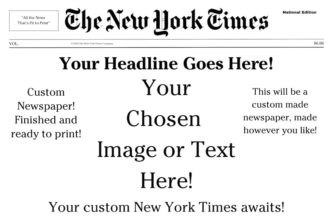 The New York Times Custom Made Digital Newspaper, Finished and Ready to ...