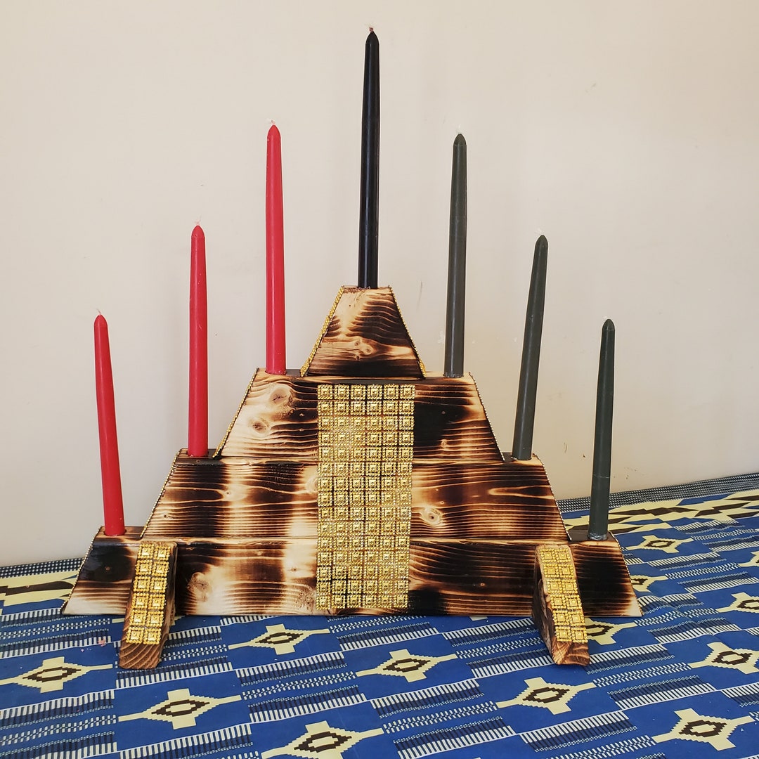 Kwanzaa Kinara With Gold Band Decoration - Etsy