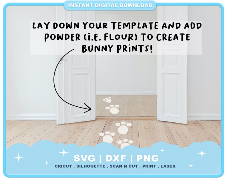 Bunny SVG Bunny Print SVG Template for Cricut Easter SVG Files for ...