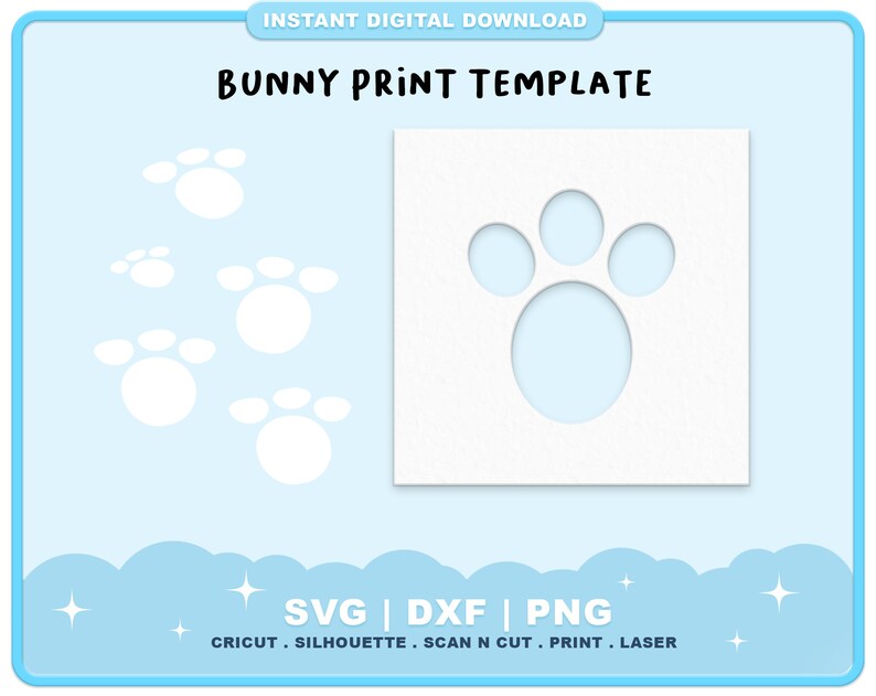 Bunny SVG Bunny Print SVG Template for Cricut Easter SVG Files for ...