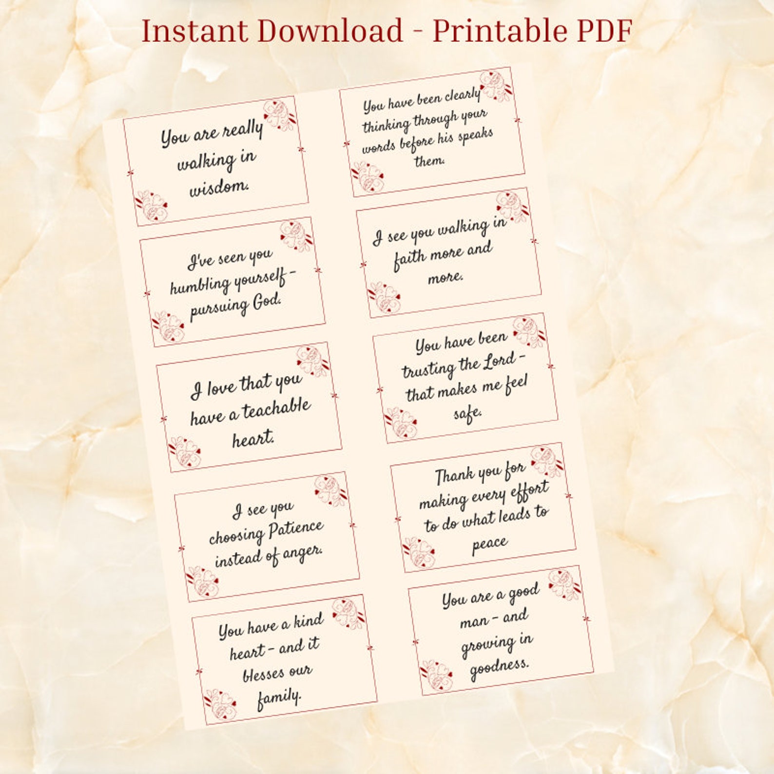 Love Notes Printable | Love Notes Cards | Mini Love Messages ...