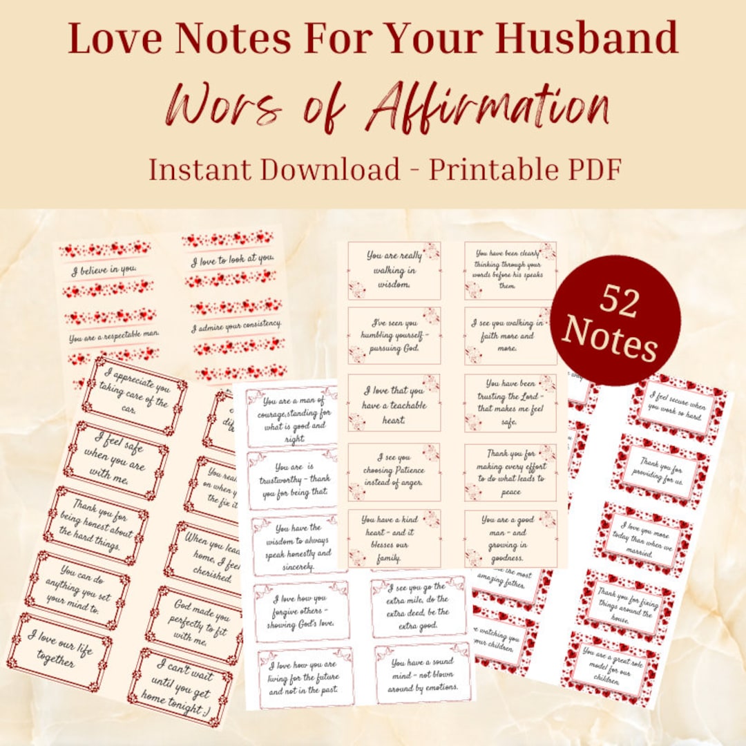 Love Notes Printable | Love Notes Cards | Mini Love Messages ...