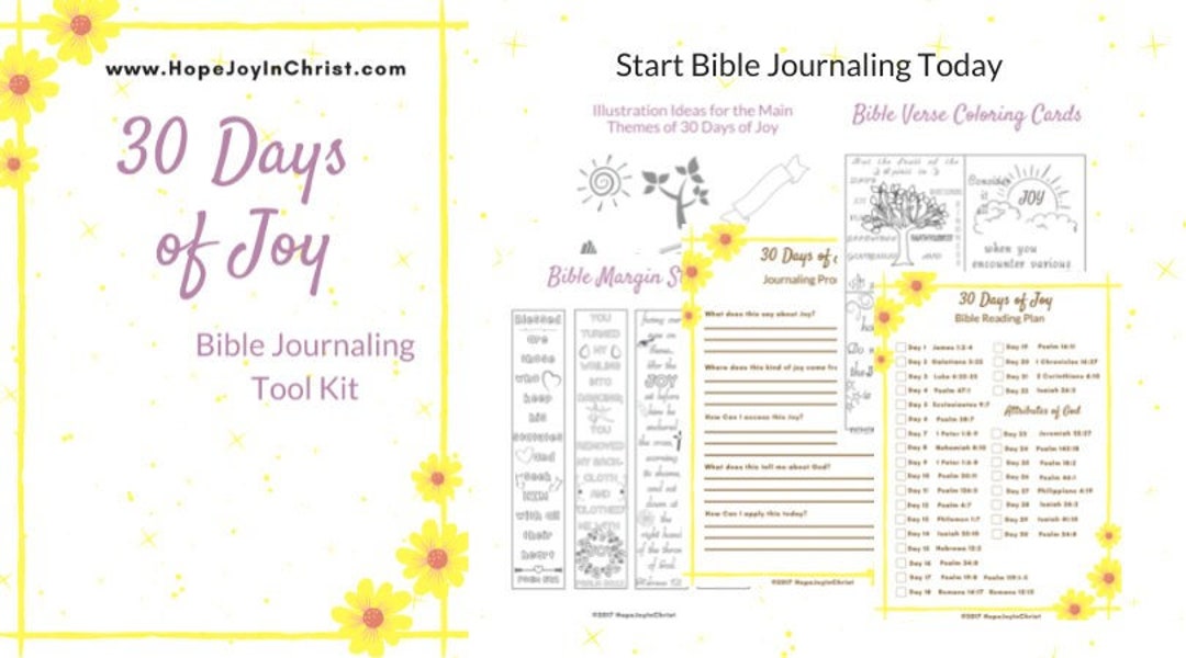 30 Days of Joy Bible Journaling Starter Kit - Etsy