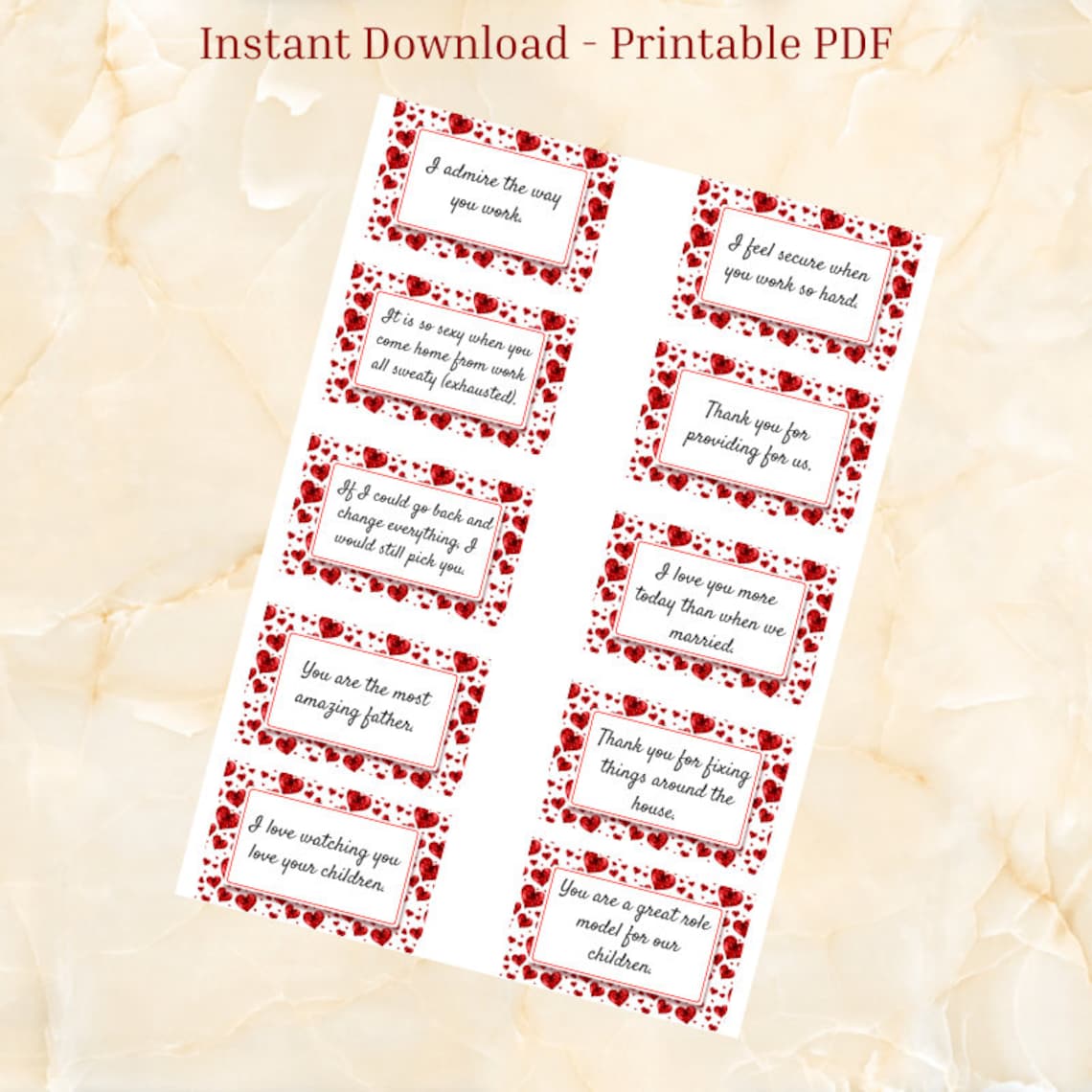 Love Notes Printable | Love Notes Cards | Mini Love Messages ...