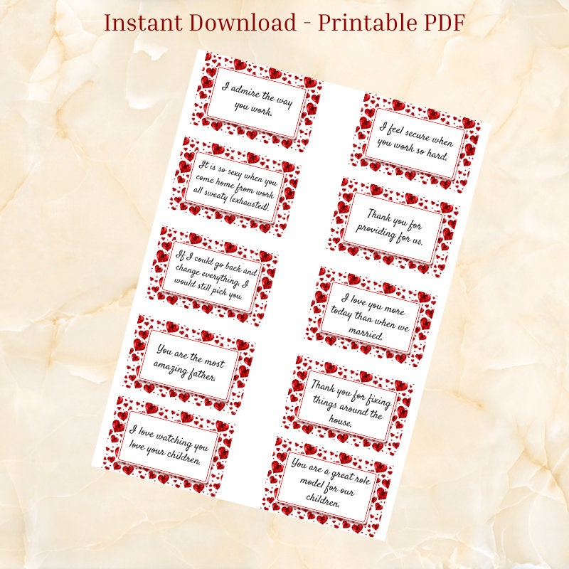 Love Notes Printable | Love Notes Cards | Mini Love Messages ...