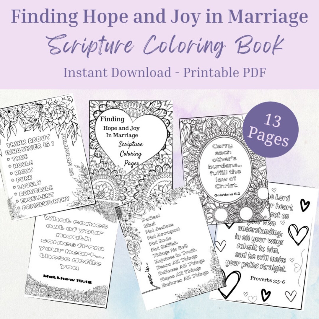 Bible Verse Scripture Coloring Book, Faith Based Coloring Book, Bible ...