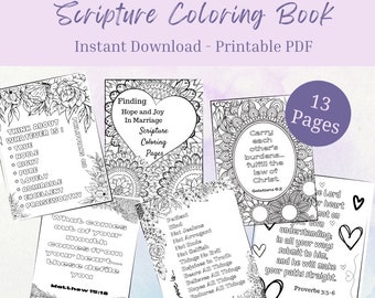 Bible Verse Scripture Coloring Book, Faith Based Coloring Book, Bible ...