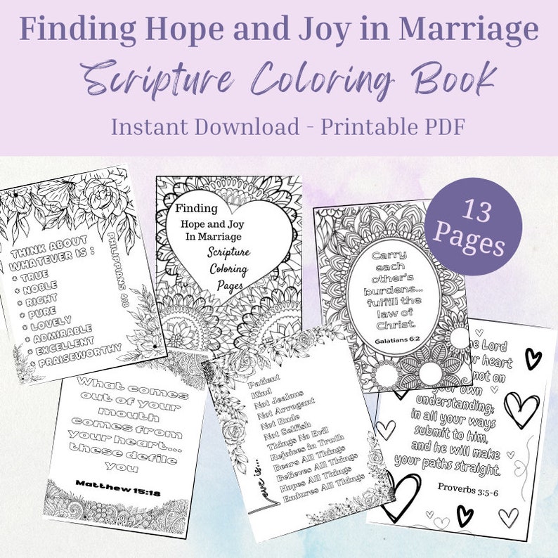 Bible Verse Scripture Coloring Book, Faith Based Coloring Book, Bible ...
