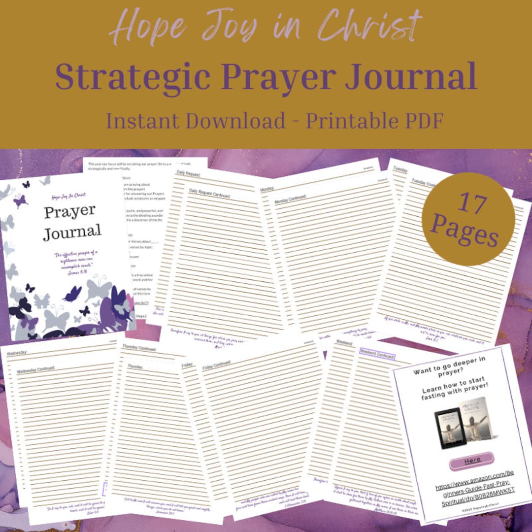 Prayer Journal | Printable Prayer Journal | Digital Download | Bible ...