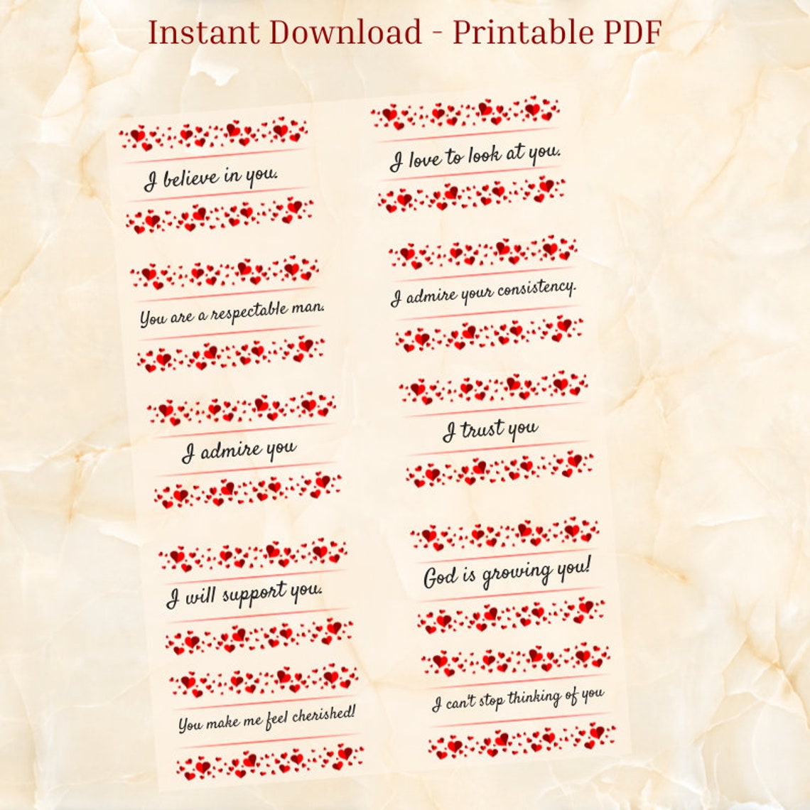 Love Notes Printable | Love Notes Cards | Mini Love Messages ...