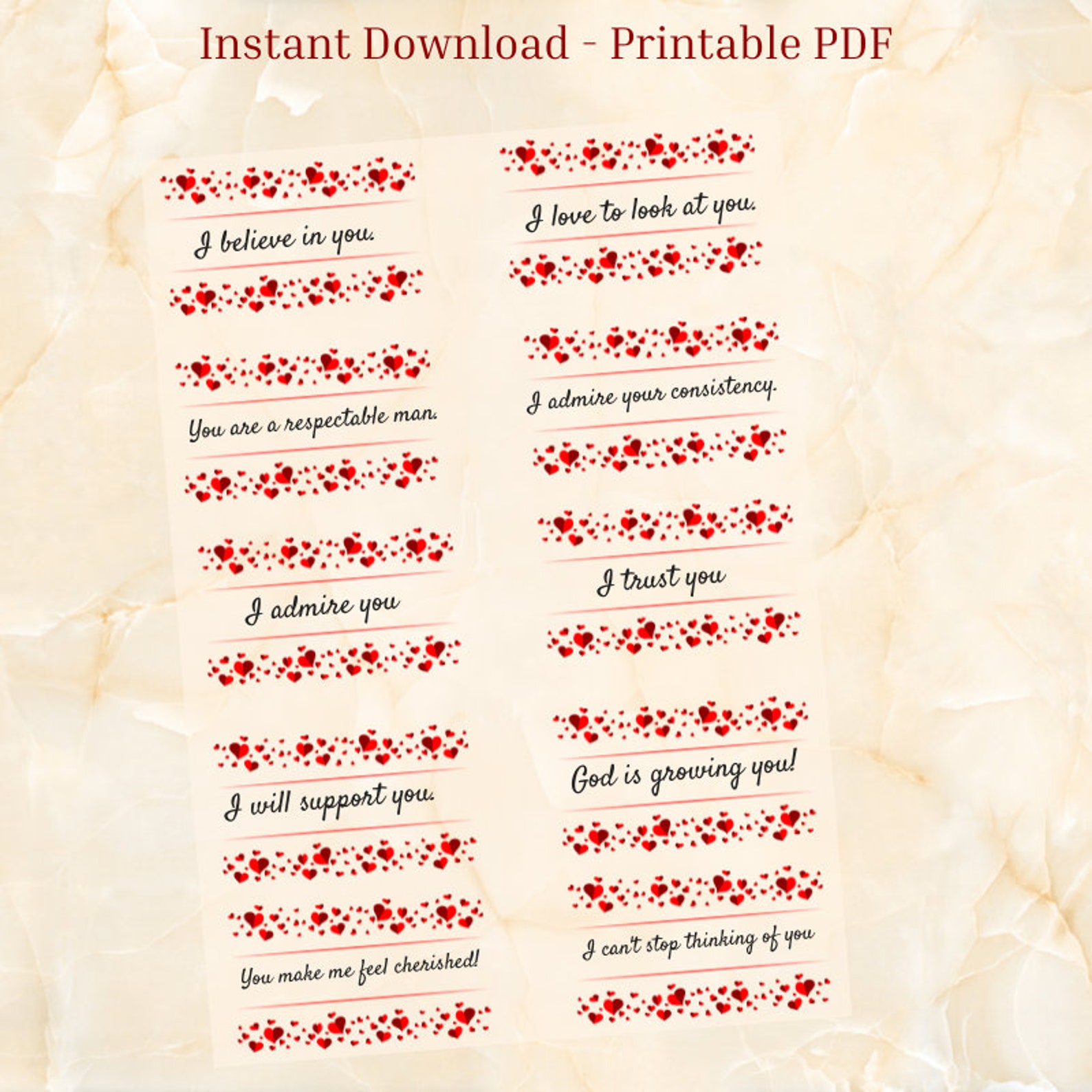 Love Notes Printable | Love Notes Cards | Mini Love Messages ...