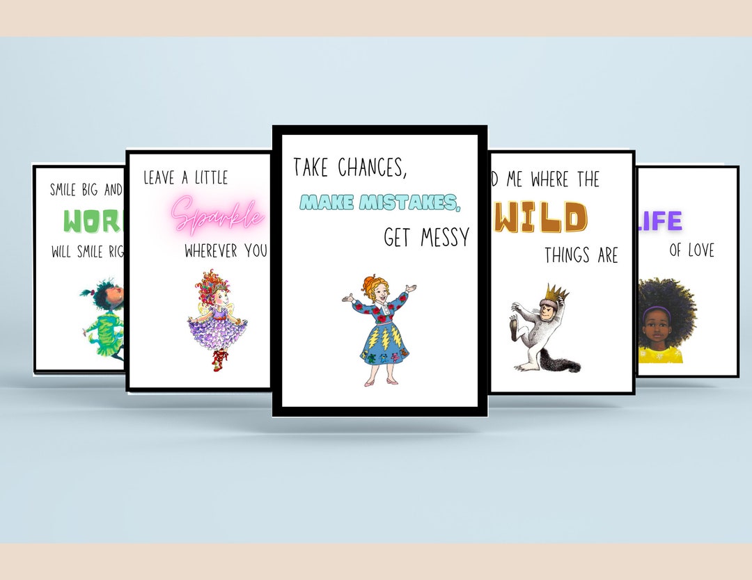 Printable Children's Book Characters and Quotes Gallery Wall Poster ...
