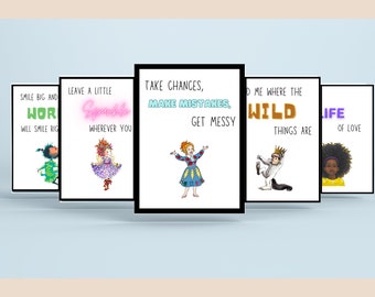 Printable Children's Book Character Gallery Wall Poster Bundle ...