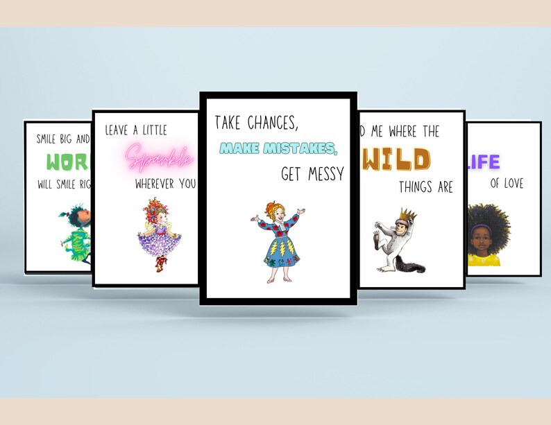 Printable Children's Book Characters and Quotes Gallery Wall Poster ...