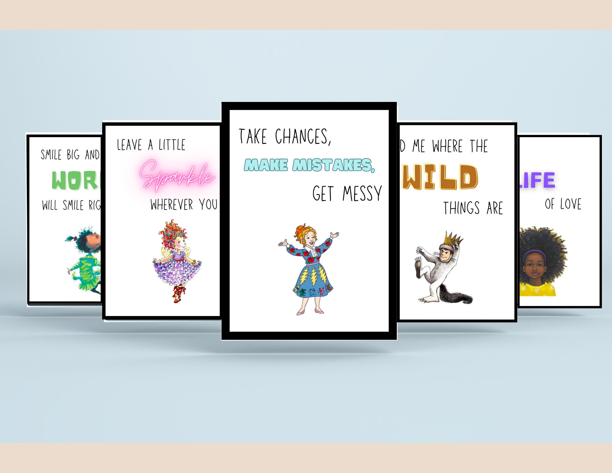 Printable Children's Book Characters and Quotes Gallery Wall Poster ...