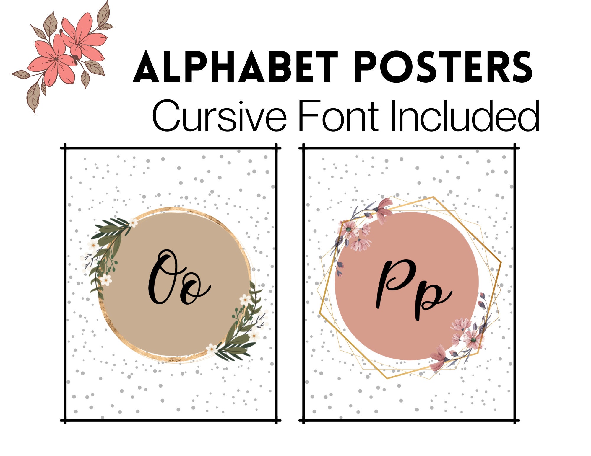 Floral Alphabet Posters for the Classroom | Floral Classroom Decor ...