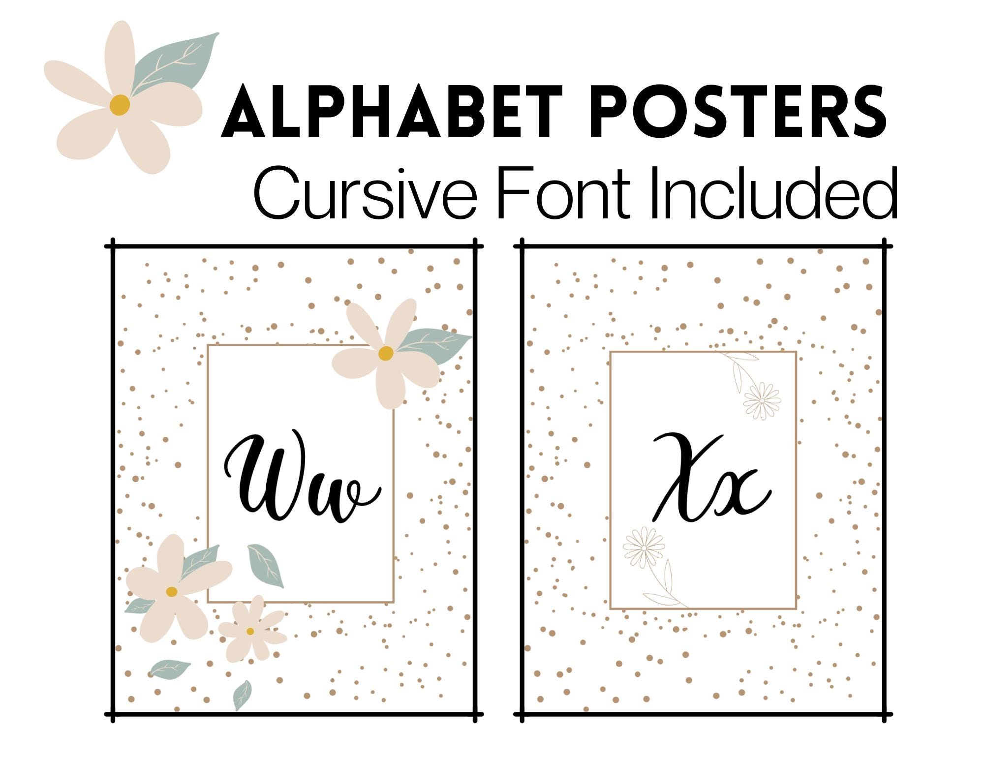 Neutral Floral Alphabet Posters for the Classroom | Neutral Floral ...