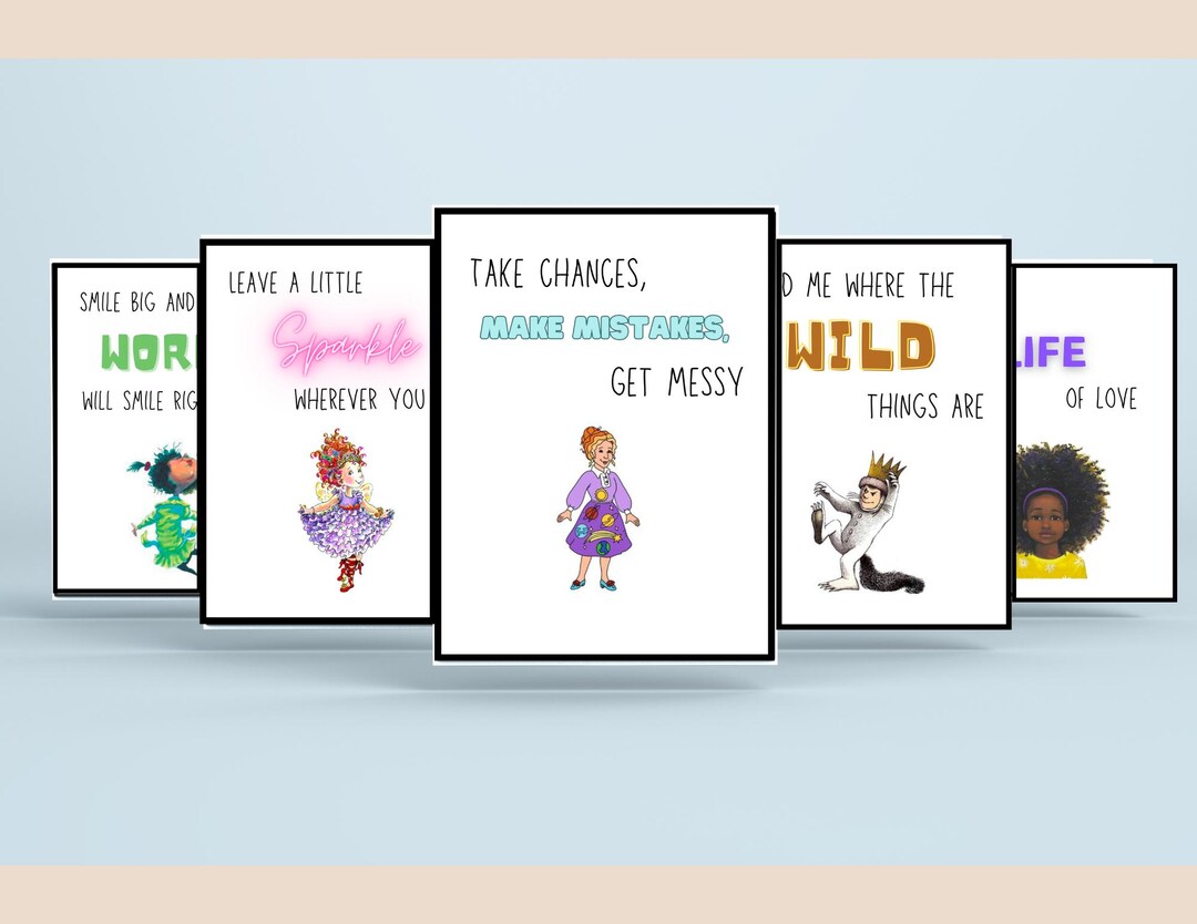 Printable Children's Book Characters and Quotes Gallery Wall Poster ...