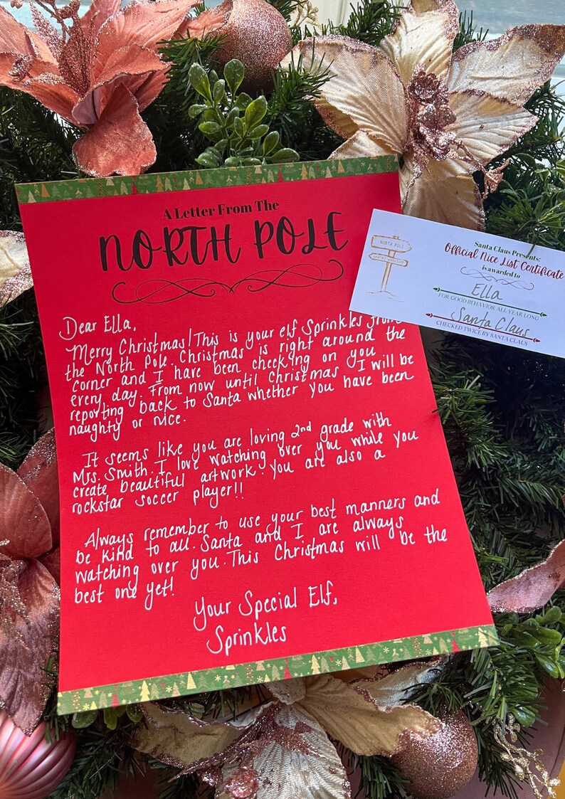 Personalized Elf Letters From the North Pole - Etsy