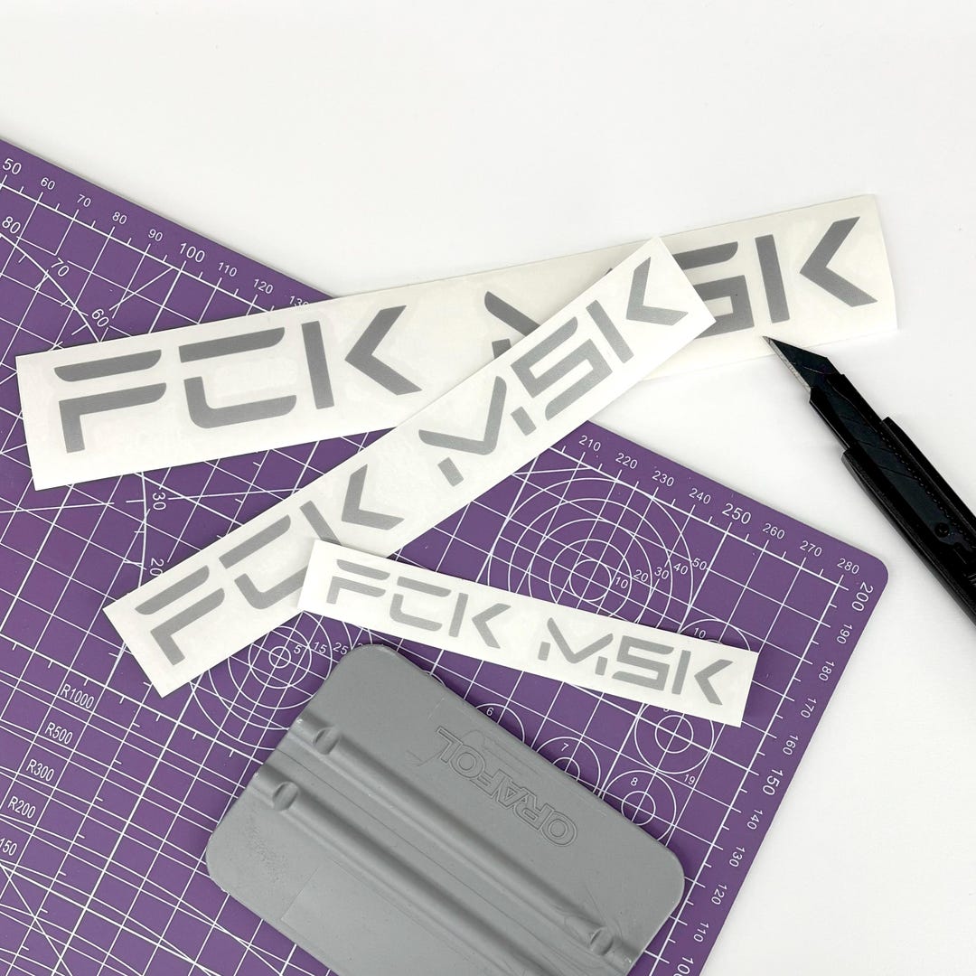 FCK MSK Sticker for Cars Self-adhesive Film 3 Different Sizes Silver - Etsy
