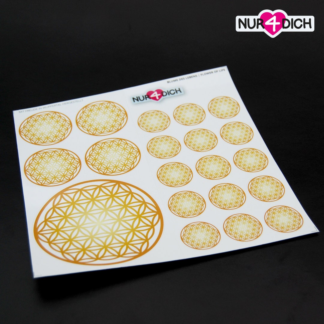 Flower of Life Sticker Set Flower of Life 20 Pcs in 3 Sizes White and ...