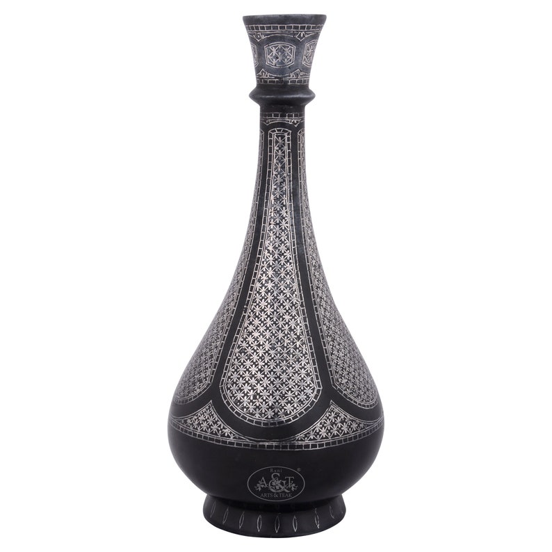 Buy Bidri Work Silver Inlaid Flower Vase Online in India - Etsy