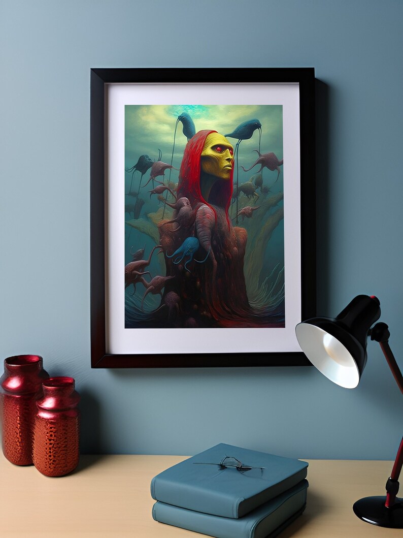 Surreal Fantasy Horror Art Print Ethereal Nightmare Vision, Mystical ...