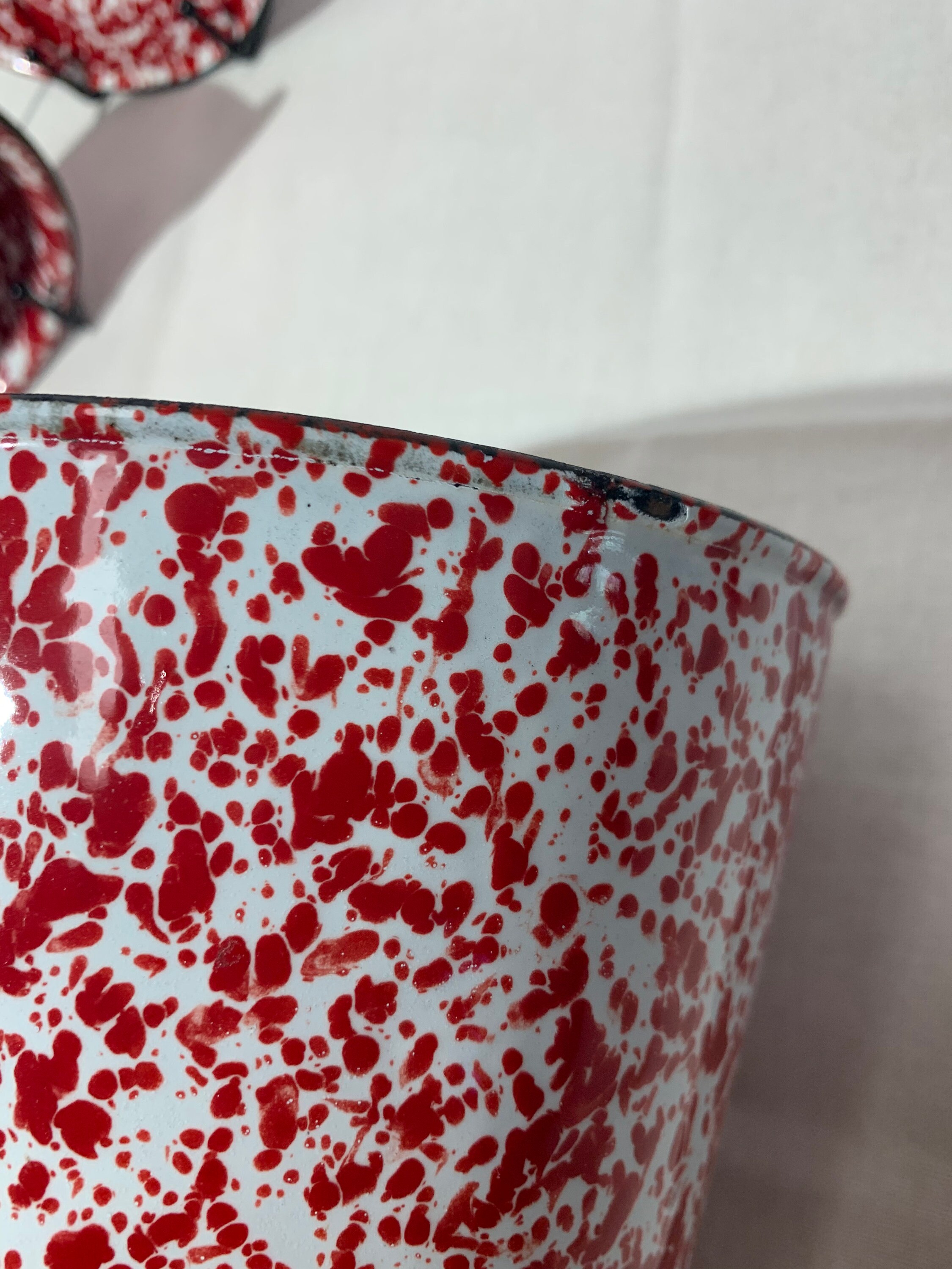 CGS International Red & White Splatter Enamelware - Etsy