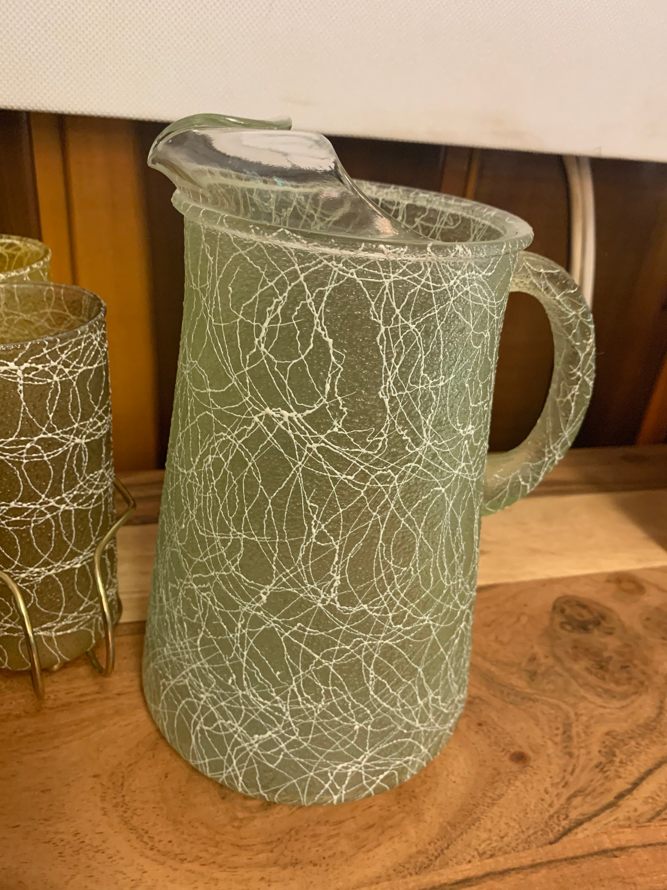 Spaghetti String Pitcher & Glass Set - Etsy