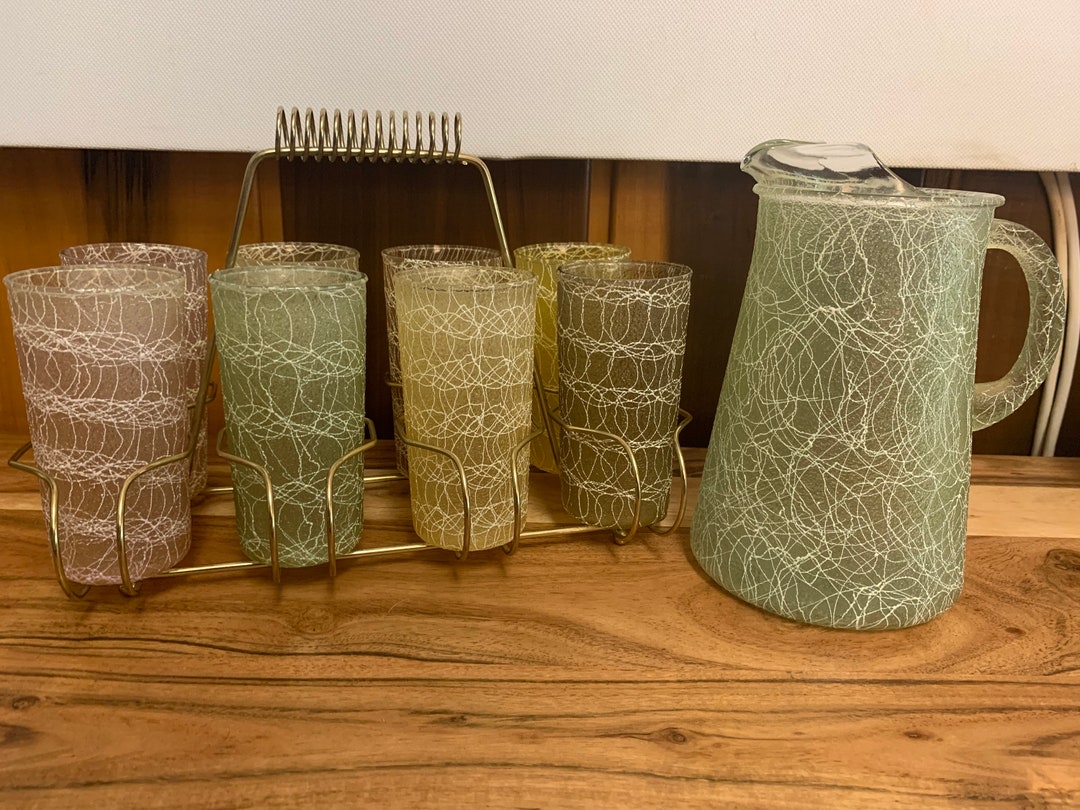 Spaghetti String Pitcher & Glass Set - Etsy