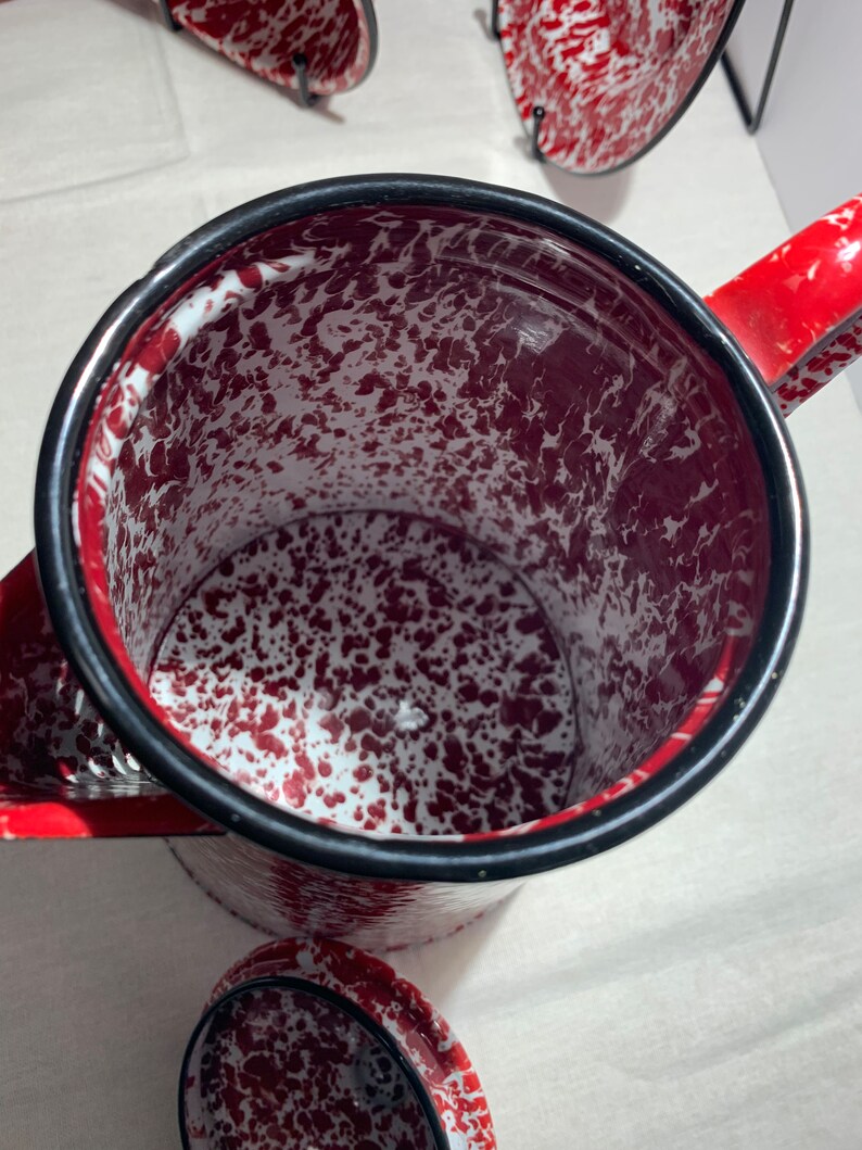CGS International Red & White Splatter Enamelware - Etsy