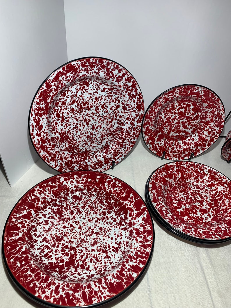 CGS International Red & White Splatter Enamelware - Etsy