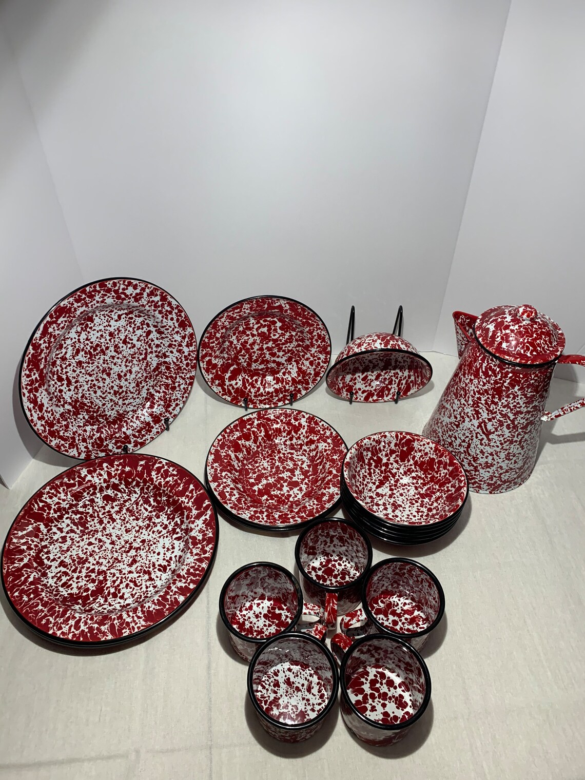 CGS International Red & White Splatter Enamelware - Etsy