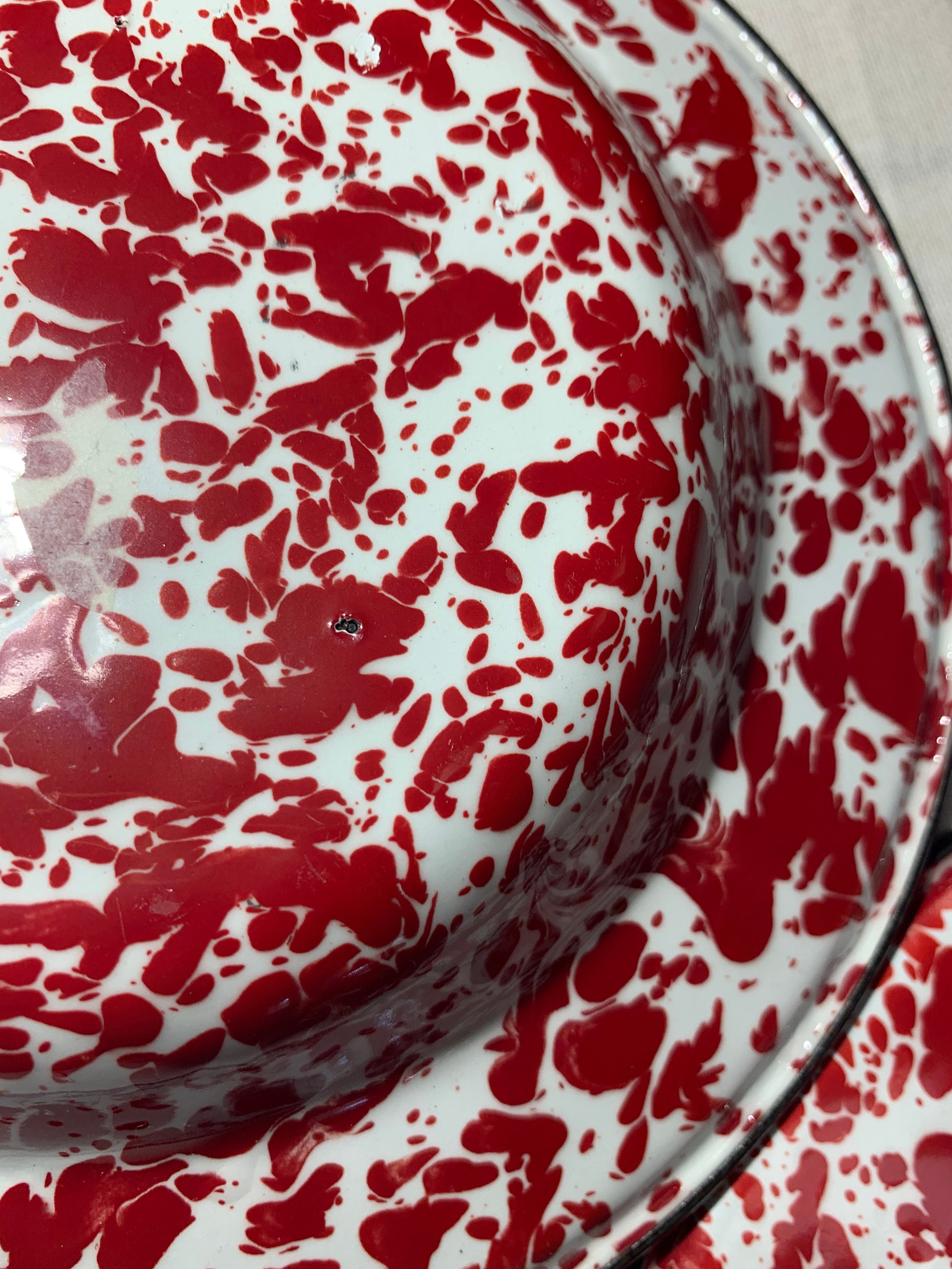 CGS International Red & White Splatter Enamelware - Etsy