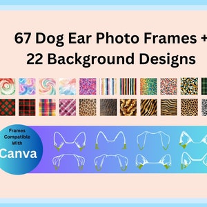 Dog Ear Outline Vector Svg Bundle for Cricut With Canva Dog Ear Frames ...