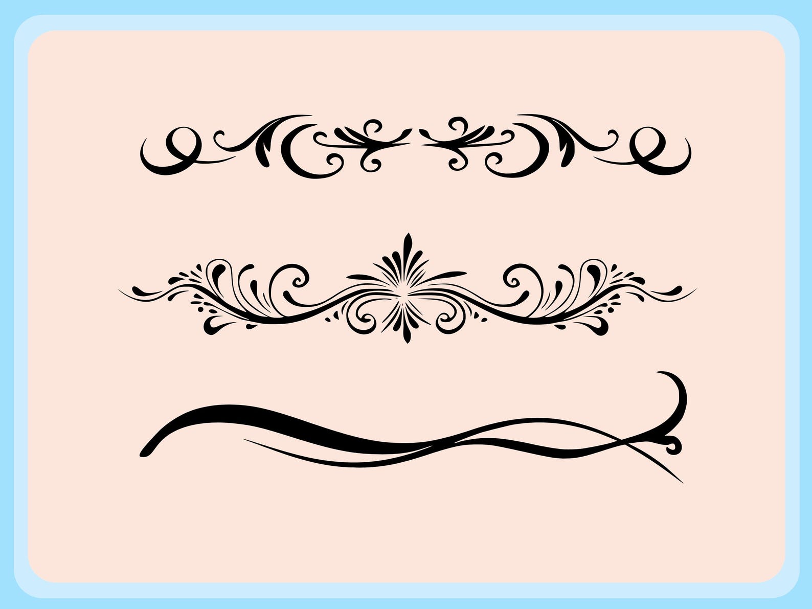 Text Dividers Svg, Text Dividers, Text Divider Clipart, Flourishes Svg ...