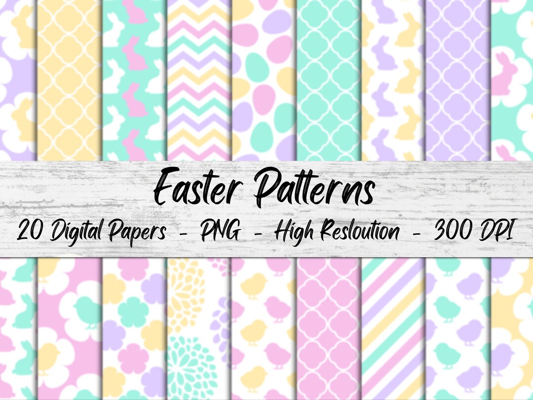 Easter Digital Papers, Easter Bunny Digital Paper, Easter Patterns ...
