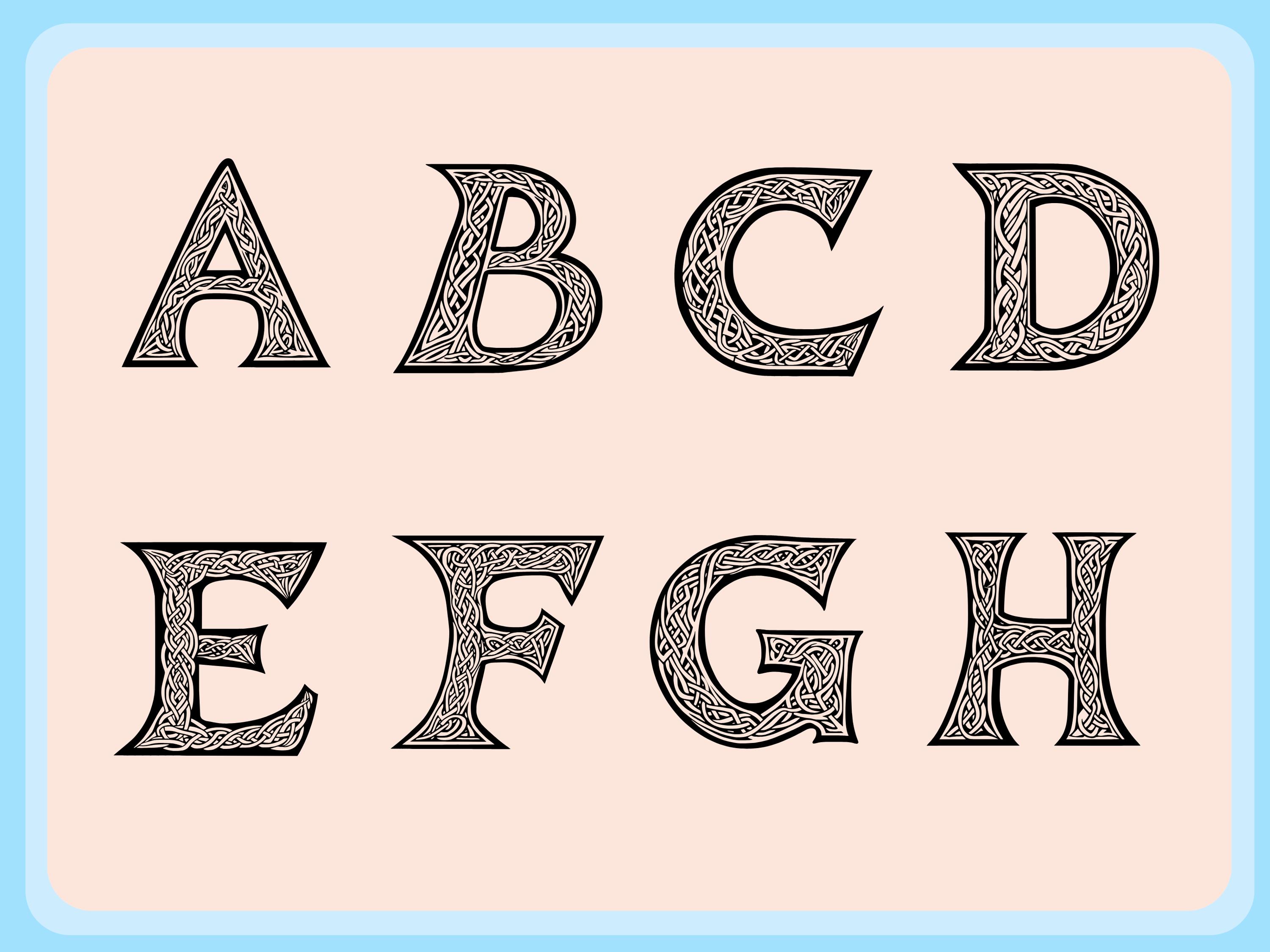 Celtic Knot Font SVG: Decorative Alphabet Letters for Custom Designs ...