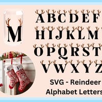 Christmas Reindeer Alphabet SVG Bundle, A-Z Letters Svg, Christmas ...