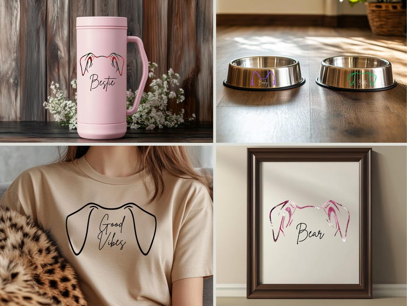 Cricut Dog Ear Outline Svg Cut File Bundle - Dog Ear Outline, Pet Ears ...