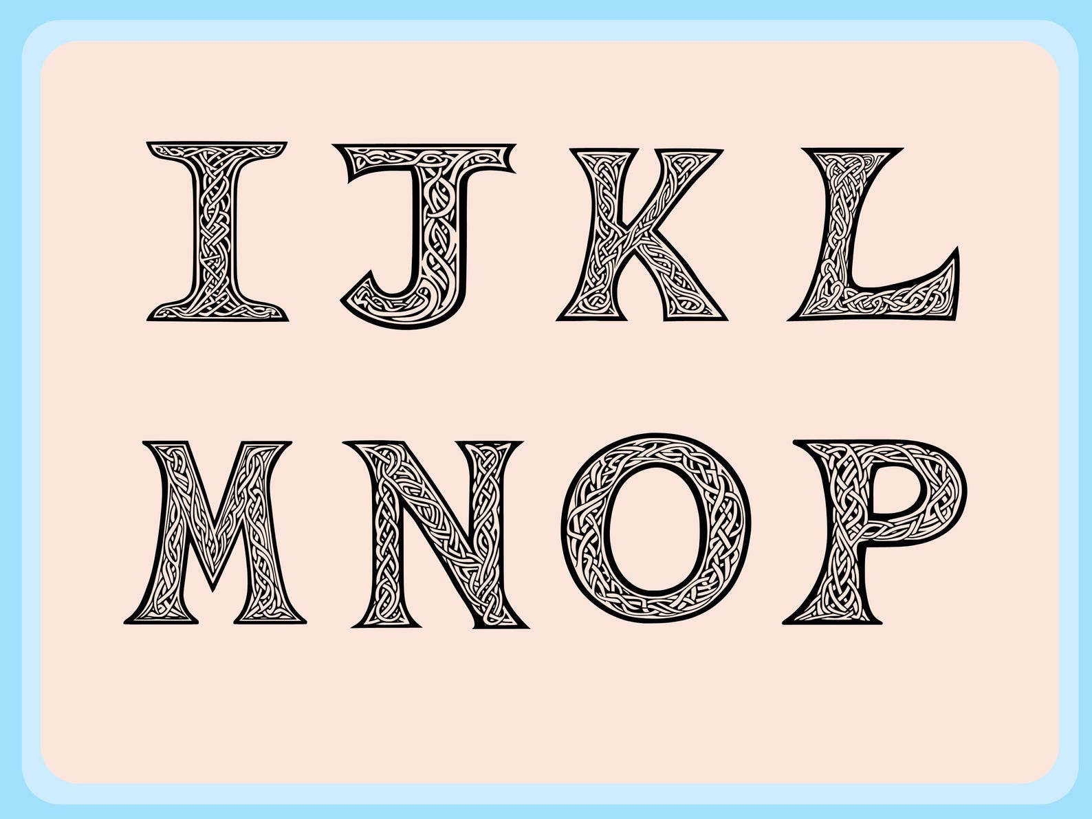 Celtic Knot Font SVG: Decorative Alphabet Letters for Custom Designs ...